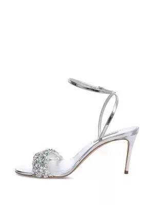 Casadei 80mm Julia Embellished Ankle-strap Sandals - Grey