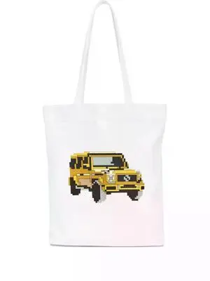 MOSTLY HEARD RARELY SEEN Car-print Tote Bag - White