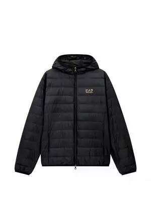 EA7 Quilted Hooded Jacket - Black