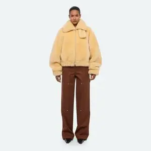 Helmut Lang Shearling Bomber - Cornsilk