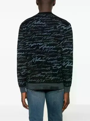 Emporio Armani Script-logo Patterned Sweater