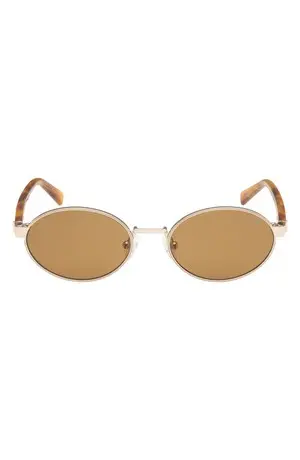 Abercrombie 51mm Oval Sunglasses - Gold/solid Brown Lens