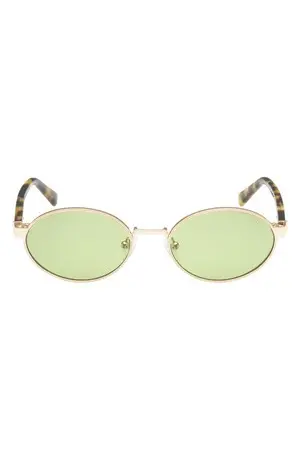 Abercrombie 51mm Oval Sunglasses - Gold/solid Green Lens