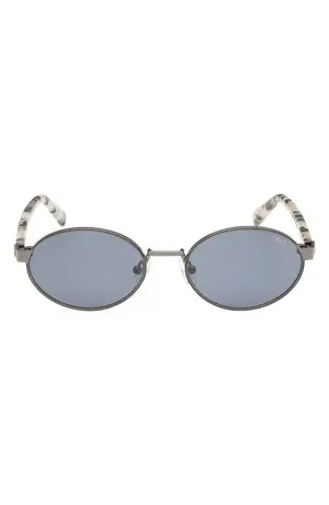 Abercrombie 51mm Oval Sunglasses - Shiny Gunmetal /smoke Lens