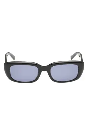 Abercrombie 52mm Rectangular Sunglasses - Shiny Black/smoke Lens