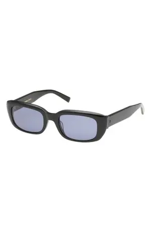 Abercrombie 52mm Rectangular Sunglasses - Shiny Black/smoke Lens