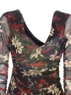 MAR DE MARGARITAS Floral Print Mesh Dress