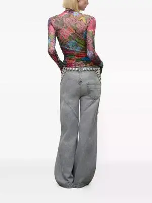 AREA Crystal-embellished Jeans - Grey