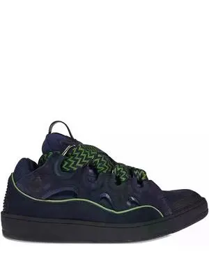 LANVIN Lace-up Leather Sneakers - Blue