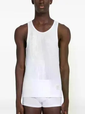 Thom Browne Ribbed Logo-appliqué Tank Top