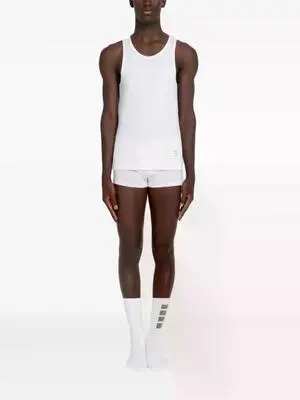 Thom Browne Ribbed Logo-appliqué Tank Top