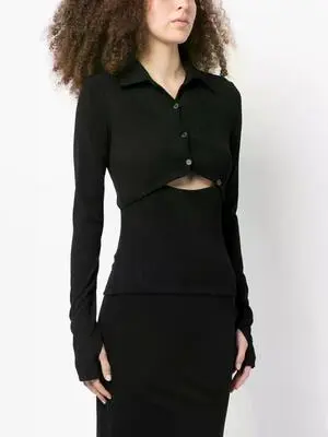 Helmut Lang Cut-out Button-up Top - Black