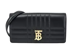 Burberry Detachable Strap Quilted Lola Wallet - Black