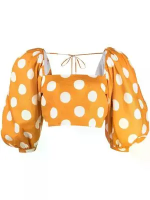 Cala De La Cruz Cropped Blouses