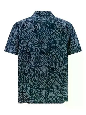 BEAMS Geometric-print Cotton Shirt