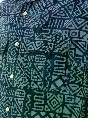 BEAMS Geometric-print Cotton Shirt