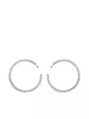 AREA Large Crystal-embellished Hoop Earrings - Silver