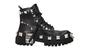 Dolce & Gabbana Studded Lace-up Combat Boots
