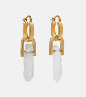 La DoubleJ Pillar -plated Pendant Earrings - Gold