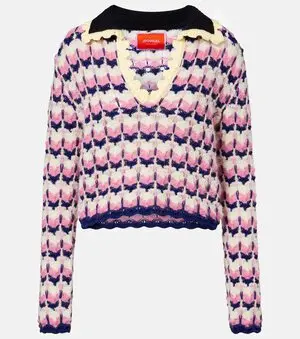La DoubleJ Picket Wool-blend Polo Sweater - Multicoloured