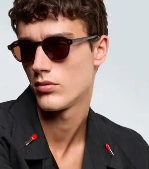Bottega Veneta Triangle Stud Round Sunglasses