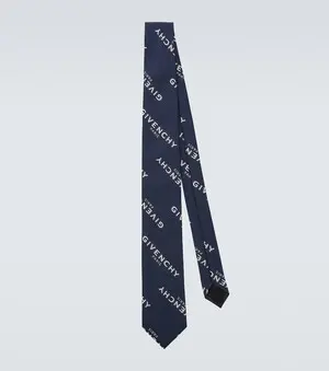Givenchy Shadow Silk Tie - Blue