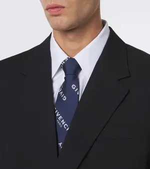Givenchy Shadow Silk Tie - Blue