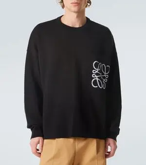 Loewe Anagram Embroidered Sweater - Black