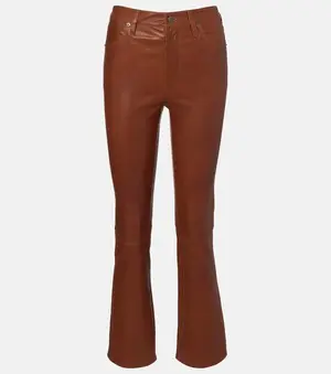 Women's Leather Bootcut Pants