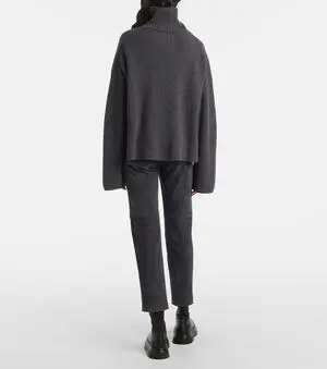 JOSEPH Ribbed-knit Wool-blend Turtleneck Sweater - Grey