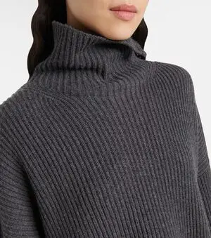 JOSEPH Ribbed-knit Wool-blend Turtleneck Sweater - Grey