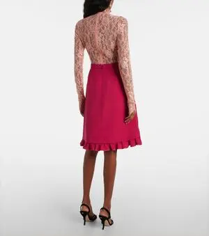 Valentino Garavani Crepe Couture Ruffled Miniskirt