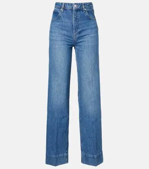 FRAME The Streamline Mid-rise Wide-leg Jeans - Blue