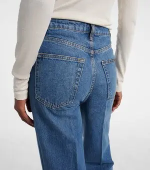 FRAME The Streamline Mid-rise Wide-leg Jeans - Blue