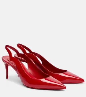 CHRISTIAN LOUBOUTIN Hot Chick 70 Patent Leather Slingback Pumps - Red