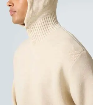 LEMAIRE Hooded Alpaca And Wool-blend Sweater