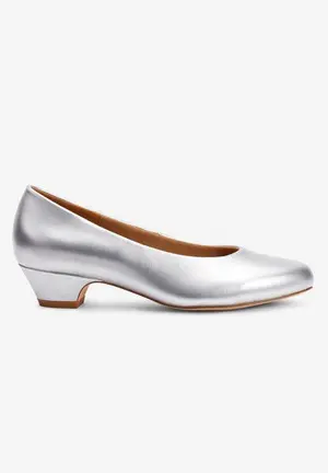 COMFORTVIEW Vida Leather-like Slip-on Block Heel Pump - Silver