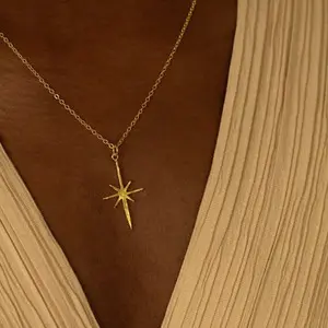 OTTOMAN HANDS Northern Star Pendant Necklace - Brass