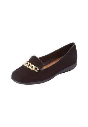COMFORTVIEW The Thayer Slip-On Flat With Metallic Chain Detail