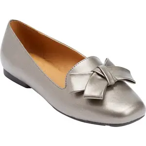 COMFORTVIEW Rafika Slip On Flat With Bow Detailing - Gunmetal