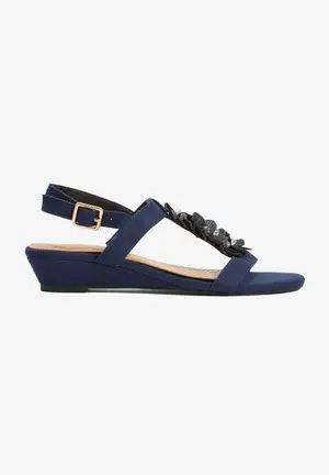 COMFORTVIEW Carina Slingback Sandal With Floral Embellishment - Navy