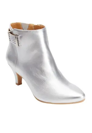 COMFORTVIEW The Decima Bootie With Metallic Detail - Silver
