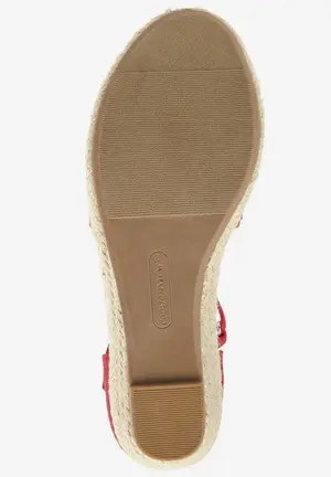 COMFORTVIEW The Charlie Espadrille Wedge Sandal - Red