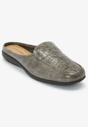 COMFORTVIEW Estelle Slip-on Mule With Crocodile Effect - Grey