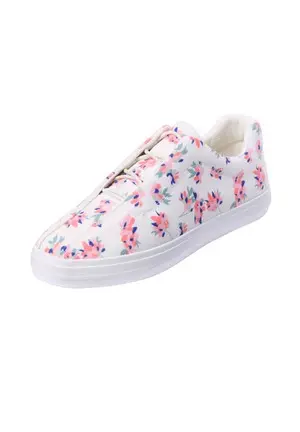 COMFORTVIEW Bungee Slip-on Sneaker - White Floral