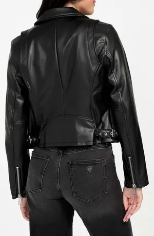 Guess Faux Leather Moto Jacket