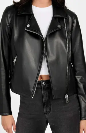 Guess Faux Leather Moto Jacket
