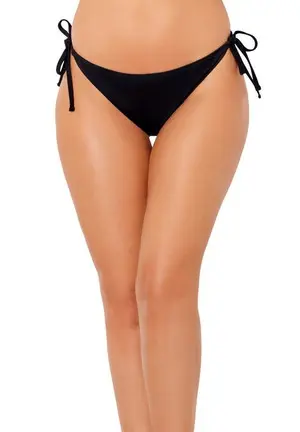 SWIMSUITS FOR ALL String Bikini Bottom - Black