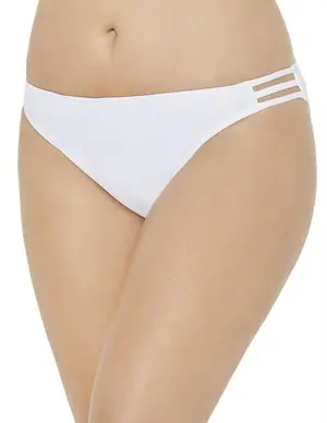 SWIMSUITS FOR ALL Triple String Bikini Bottom - White