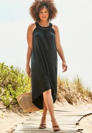 SWIMSUITS FOR ALL Margarita High Low Cover Up Dress
